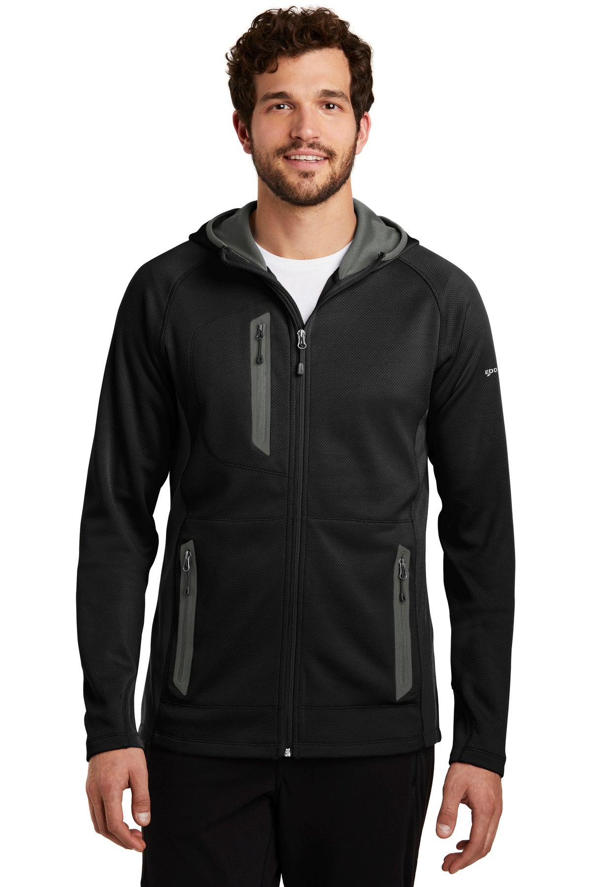 Eddie Bauer EB244 Sport Hooded Full-Zip Fleece Jacket With Custom Embr