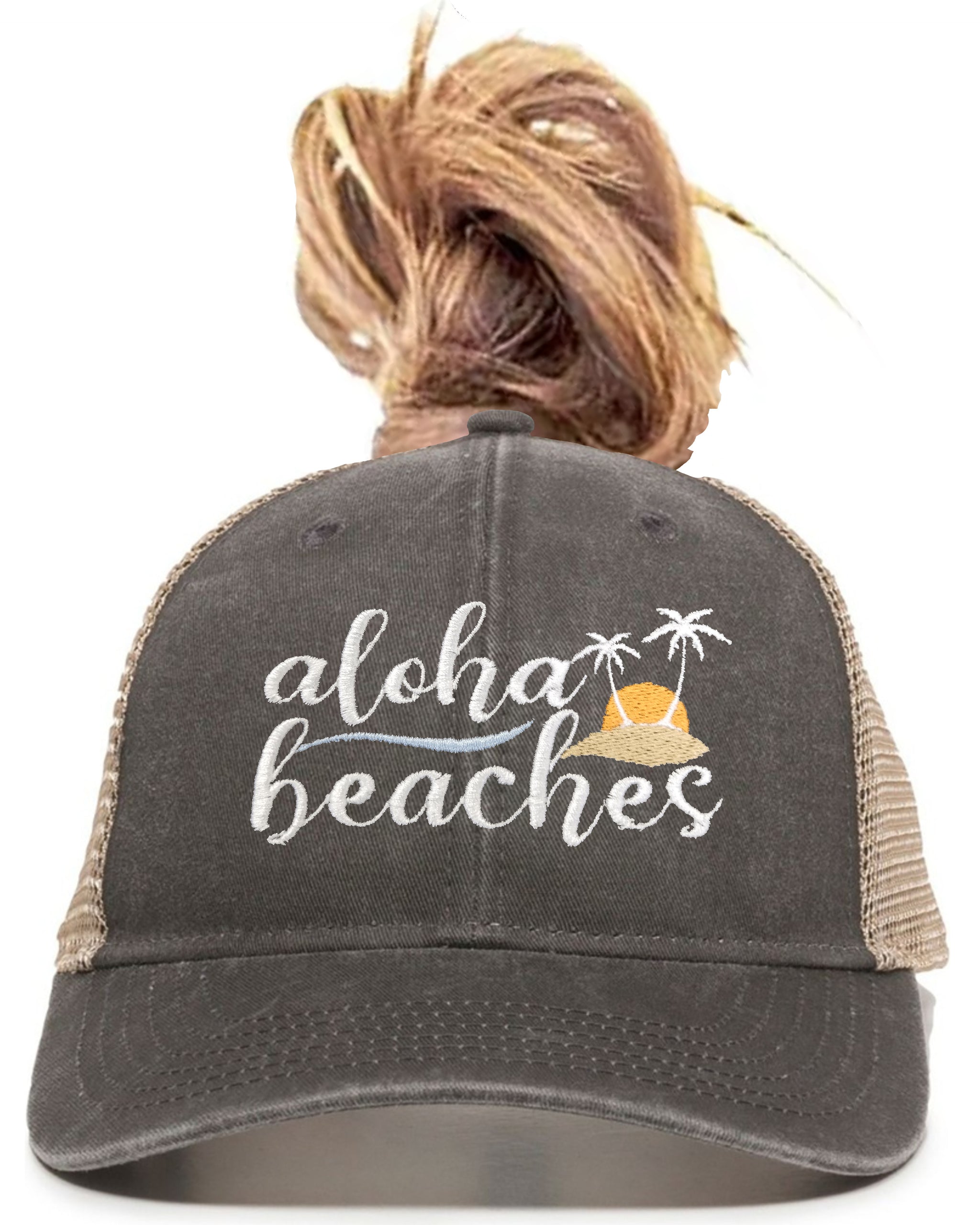 Aloha Beaches Ponytail Mesh Back Cap