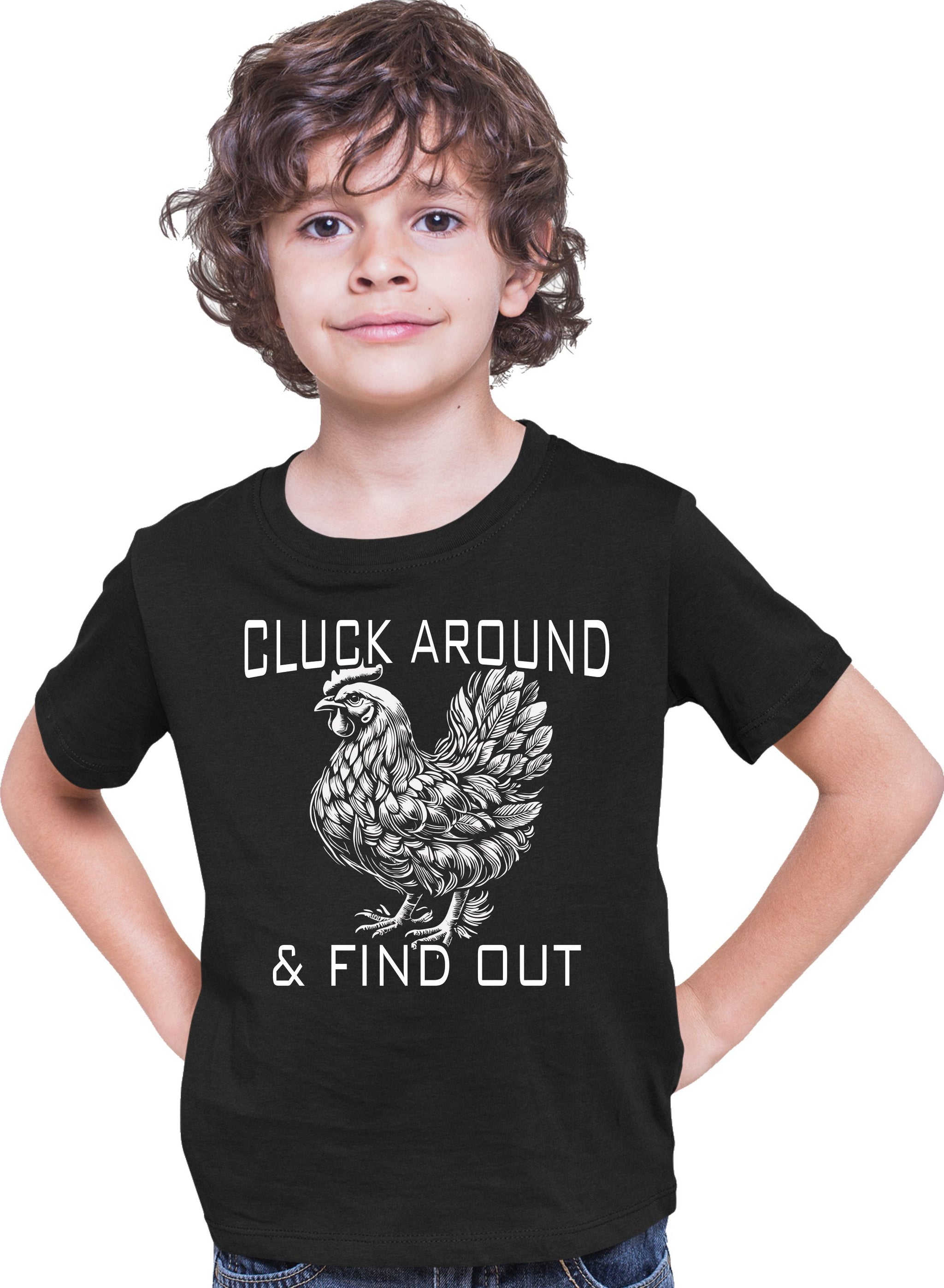 Cluck Around & Find Out Funny Chicken Youth T-Shirt