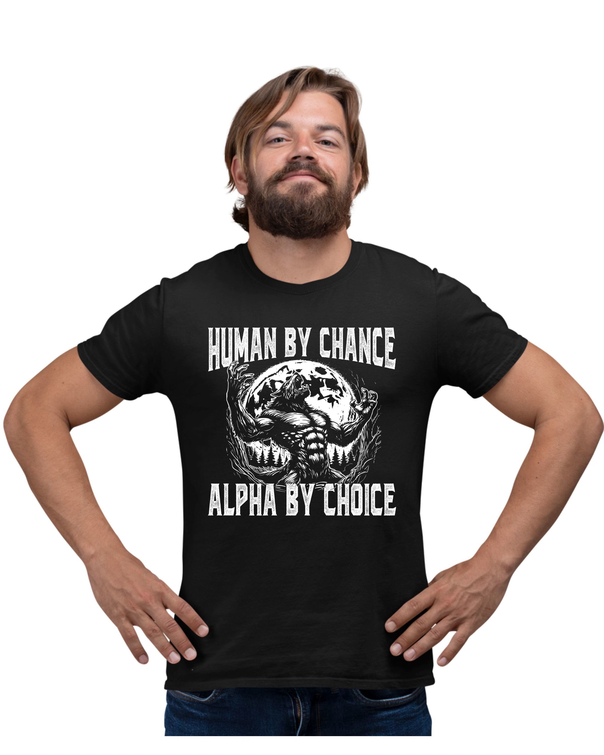 Human By Chance Alpha By Choice Graphic Novelty Tee Alpha Wolf Unisex