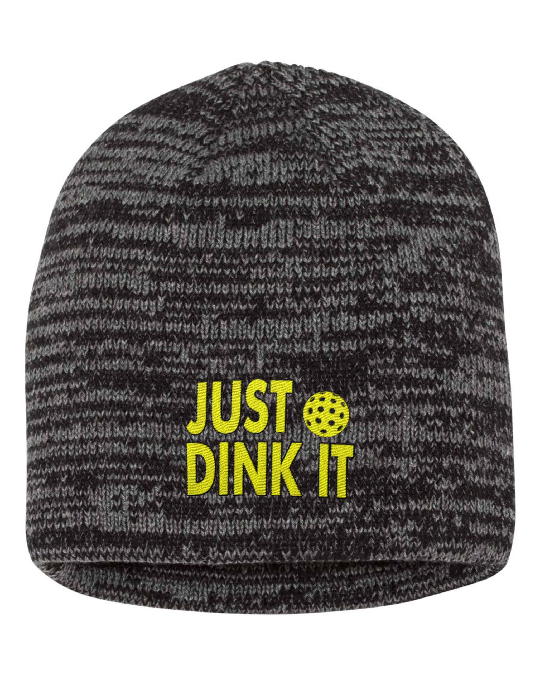 Just Dink It Funny Pickleball Gift Idea Embroidered Knit Beanie Cap