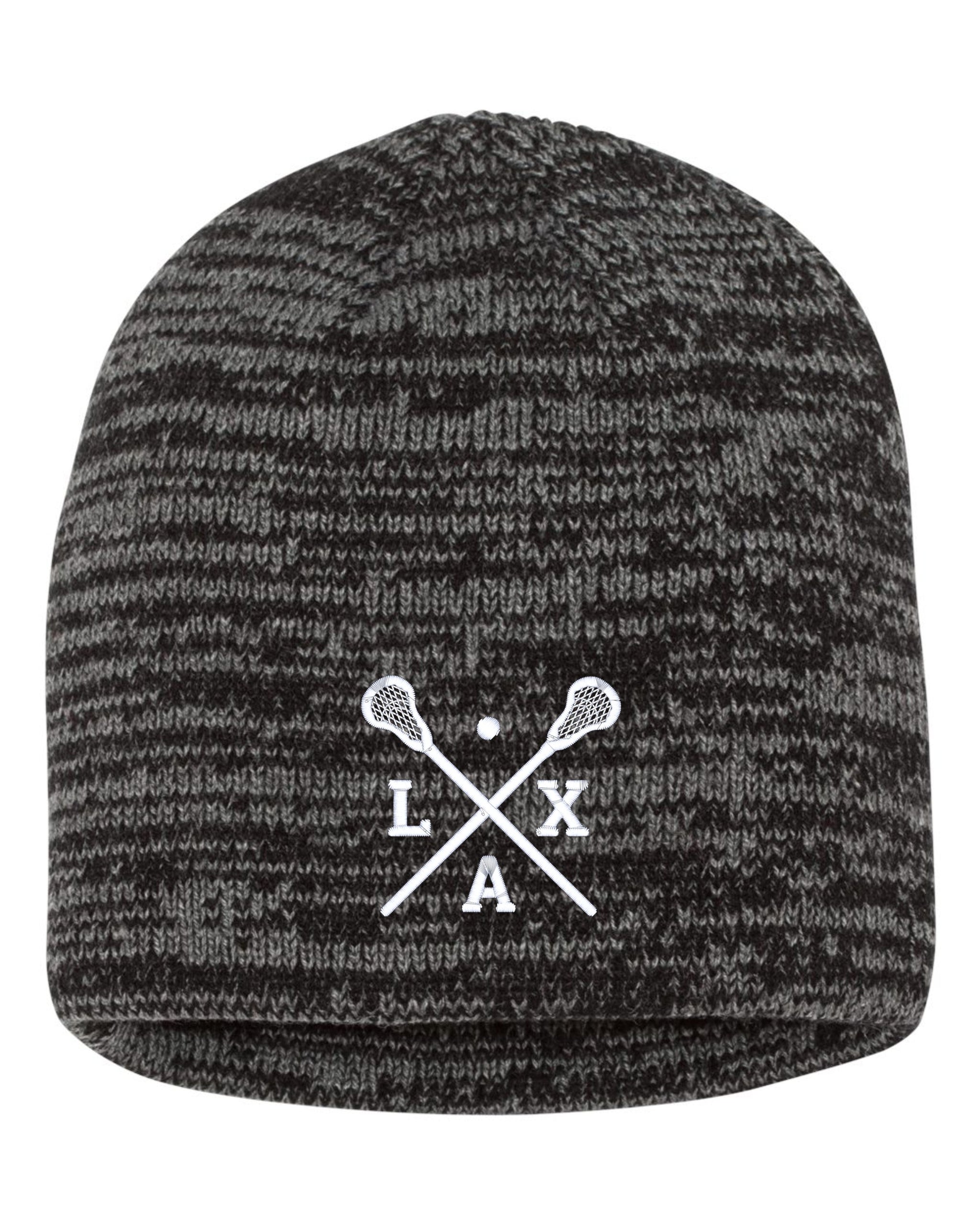 Lacrosse Sticks L-A-X Embroidered Knit Beanie Cap
