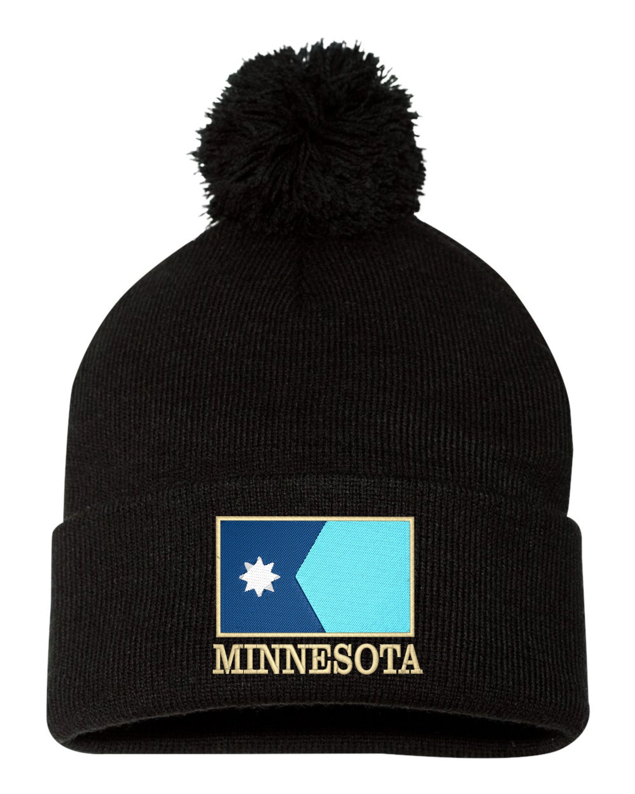Minnesota Flag With Classy Gold Trim Minnesota Pride Embroidered Knit