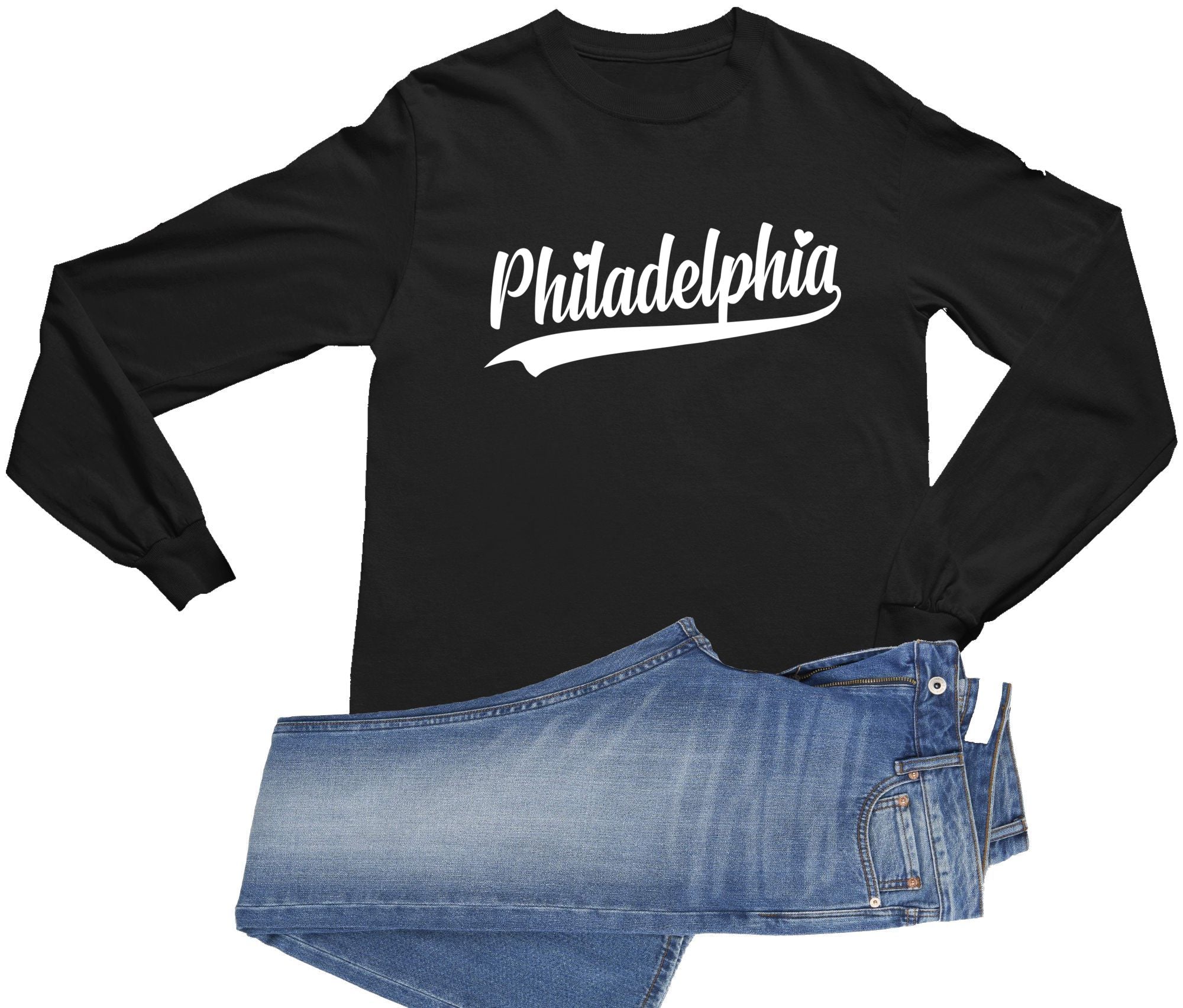 City Of Philadelphia Pennsylvania Fashion Script Unisex Long Sleeve T-
