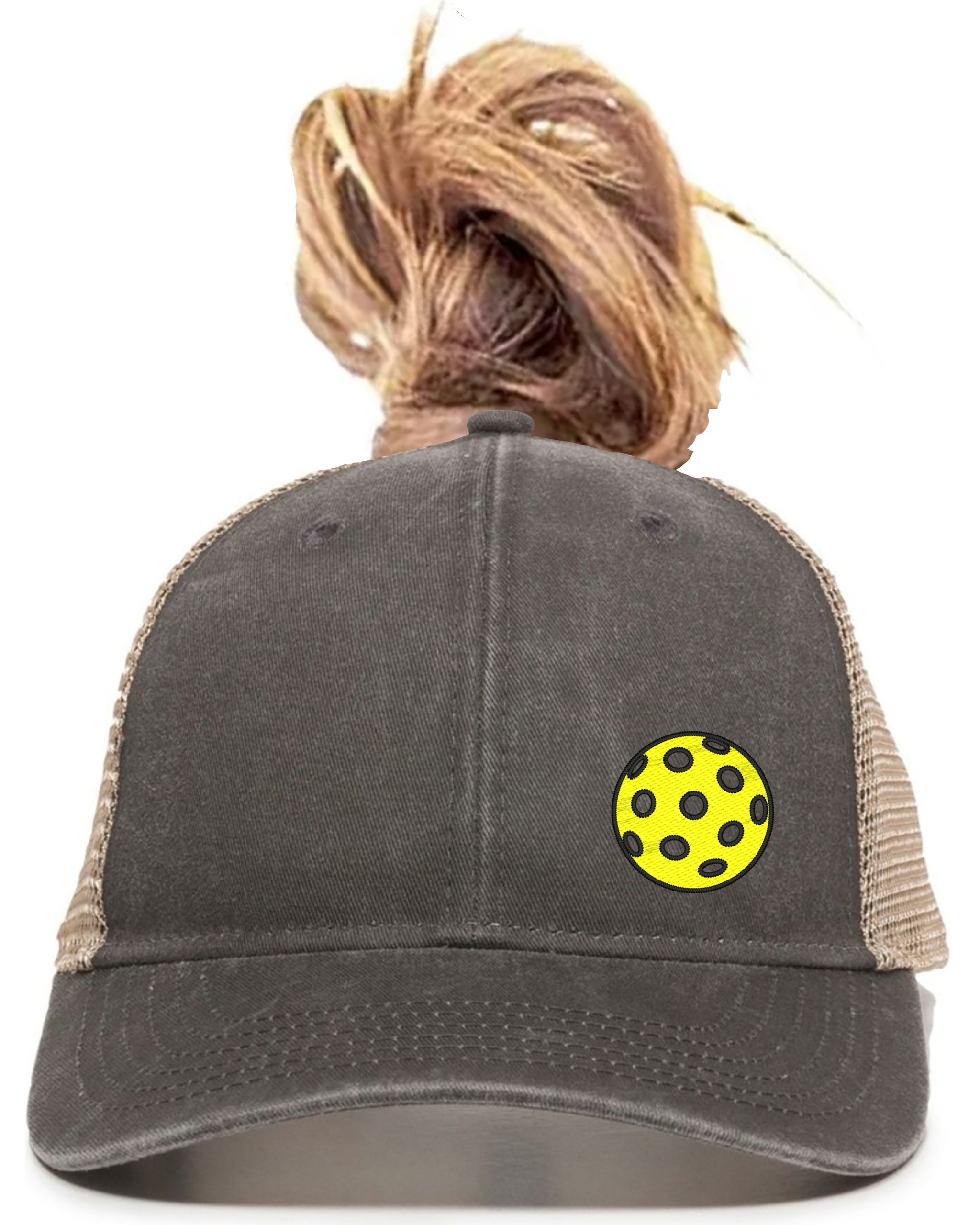 Pickleball Classic Design Ponytail Mesh Back Cap