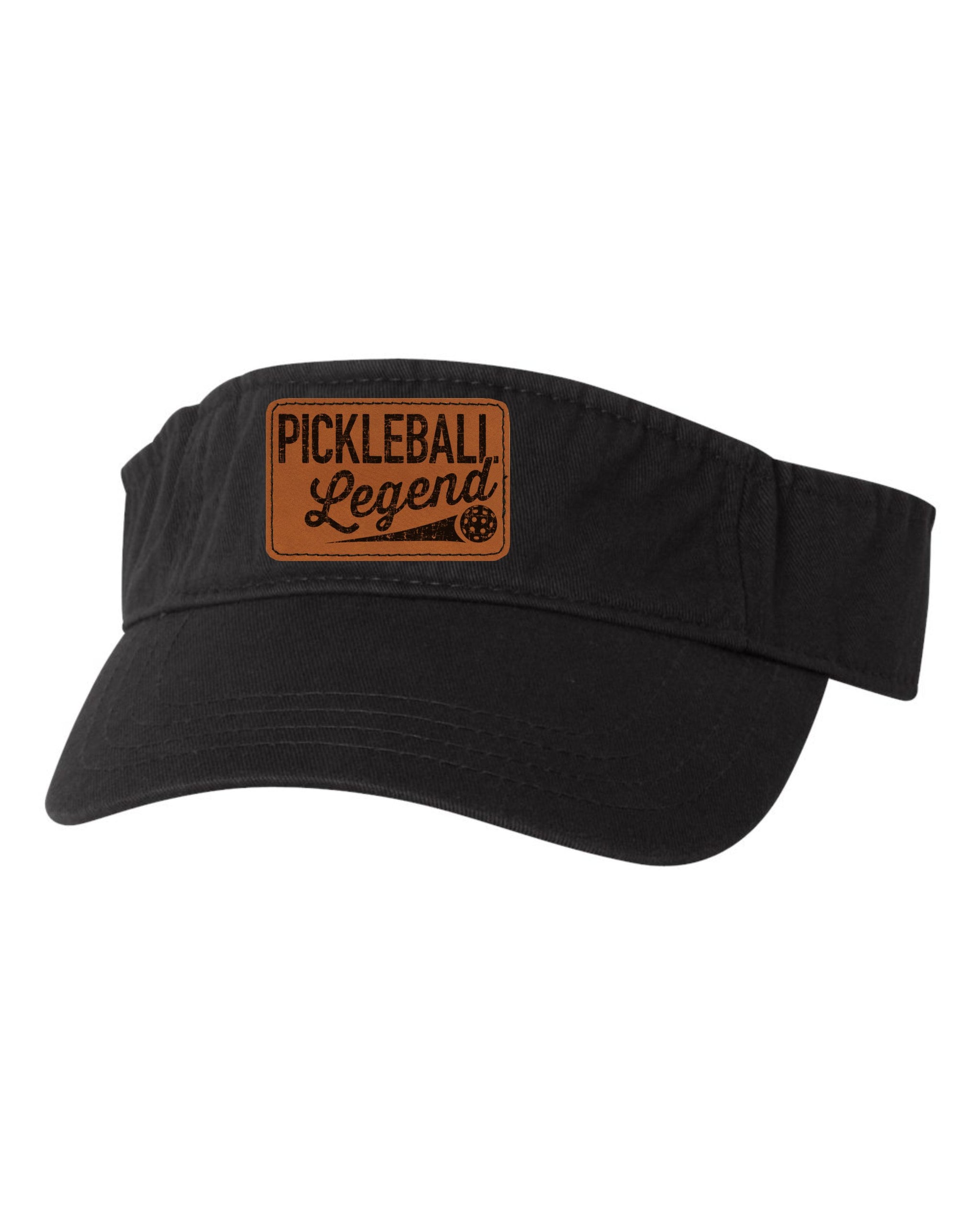 Pickleball Legend Leather Patch Embroidered Visor Dad Hat