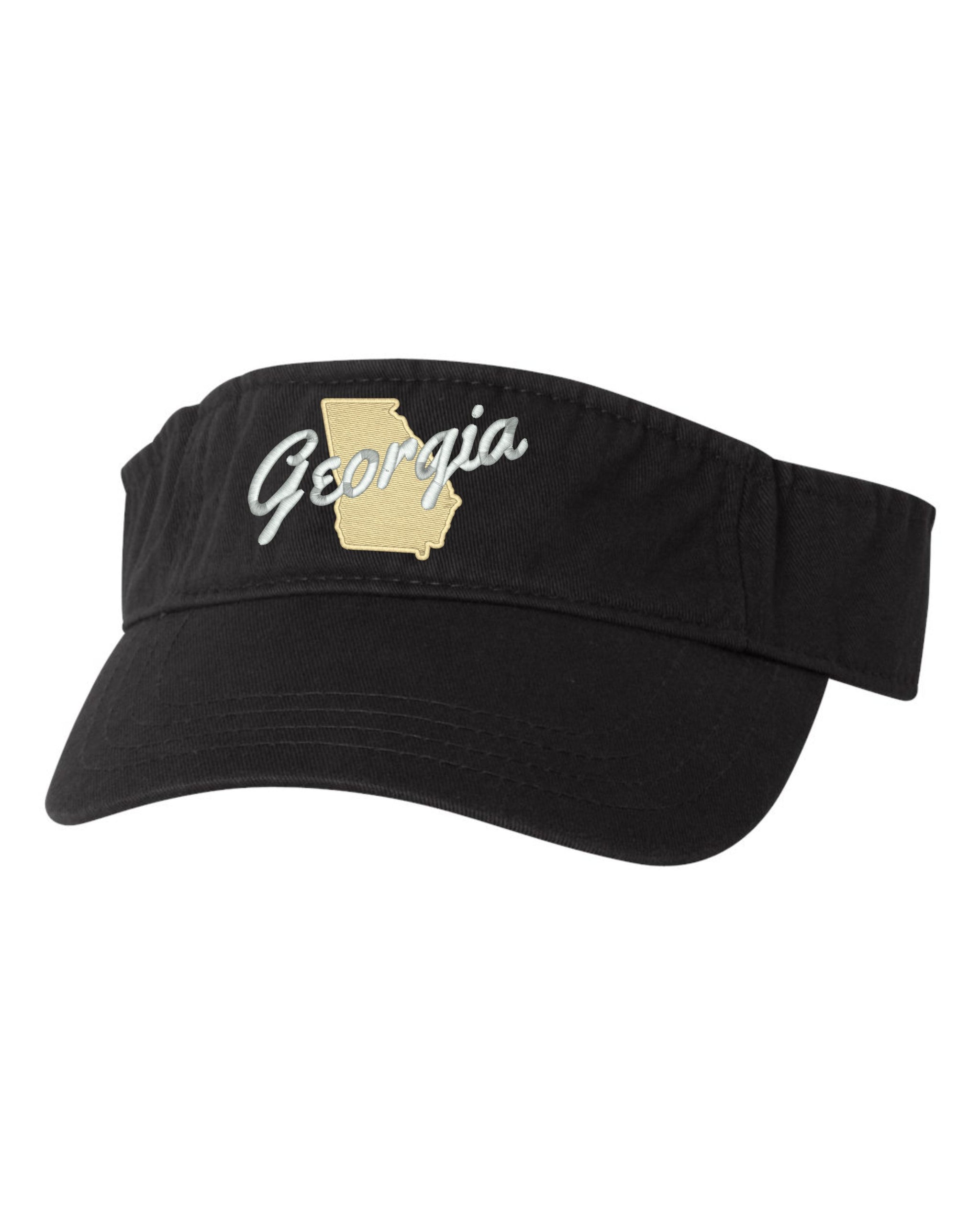 Georgia Metallic Silver Script & Gold Silhouette Embroidered Visor Dad