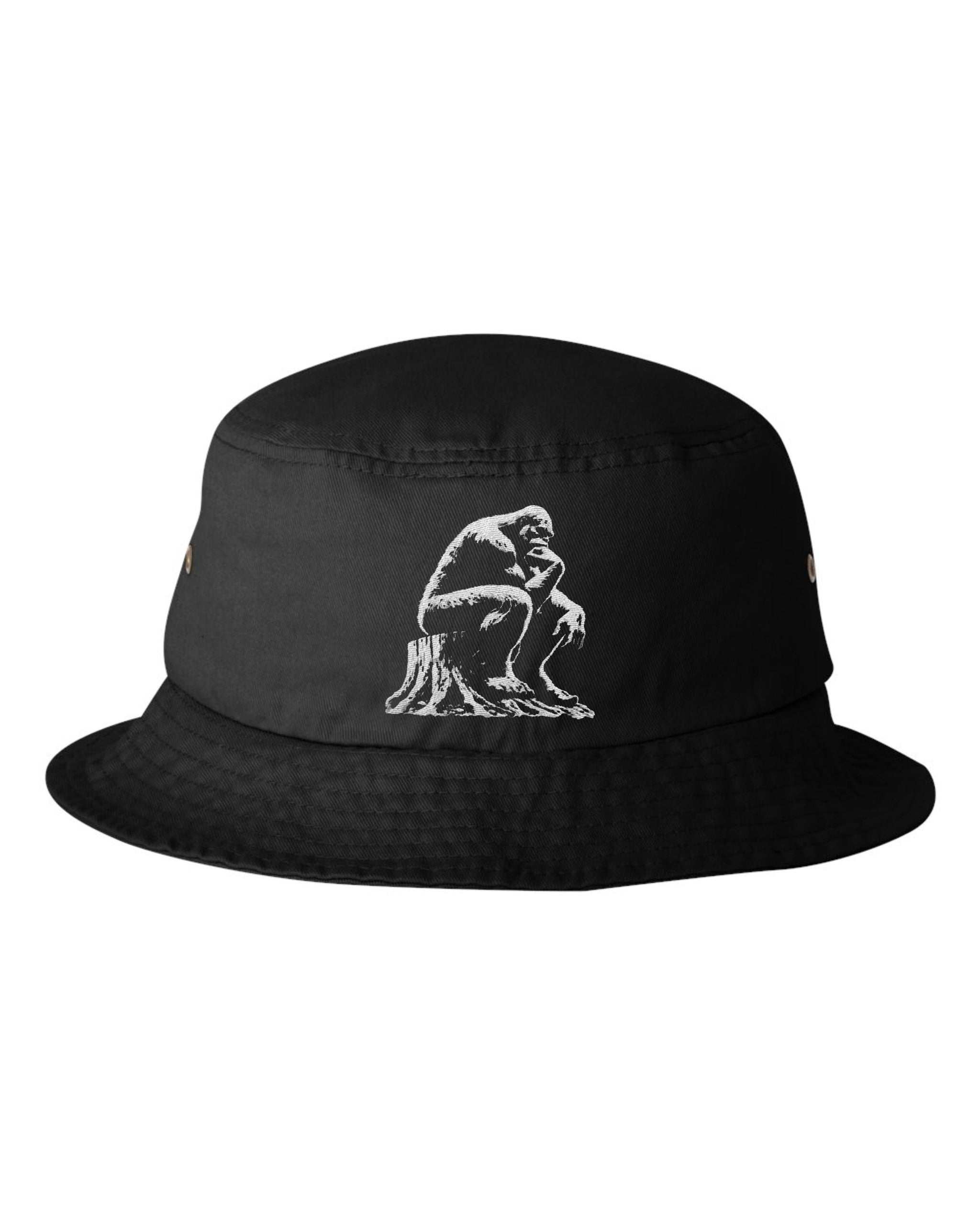 Bigfoot The Thinker On A Tree Stump Embroidered Cap Dad Hat