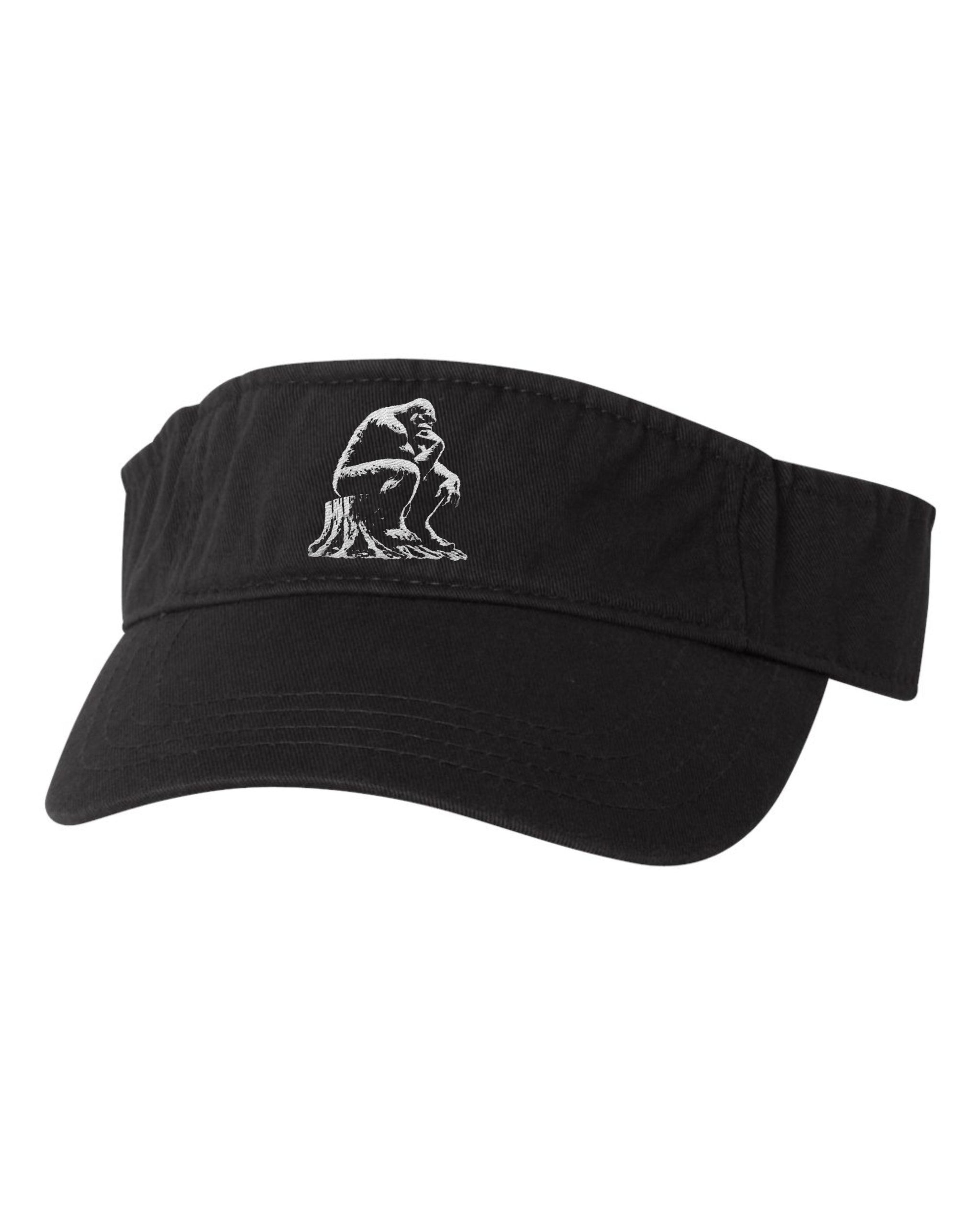 Bigfoot The Thinker On A Tree Stump Embroidered Visor Dad Hat