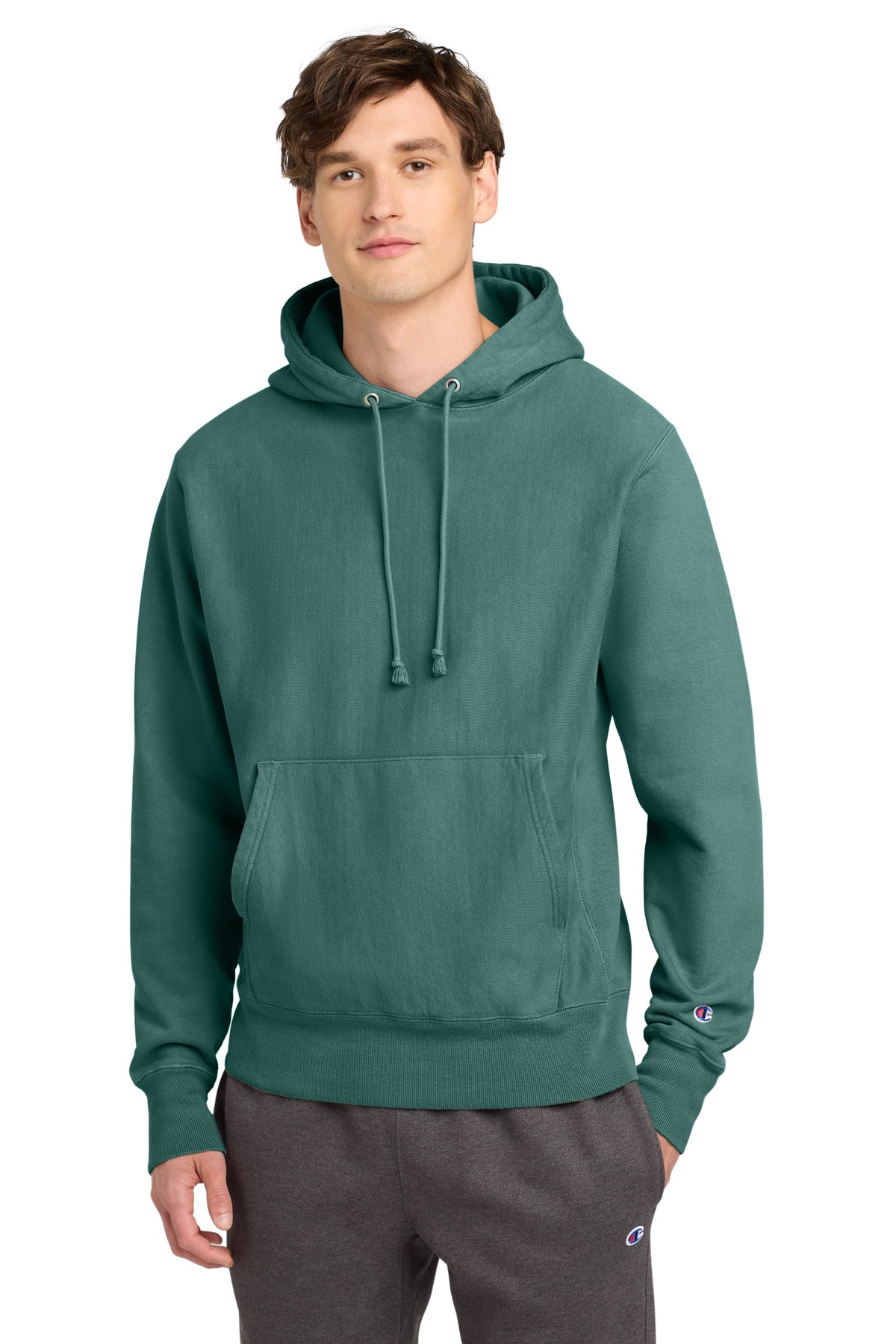 Champion GDS101 Reverse Weave Garment-Dyed Hooded Sweatshirt With Cust