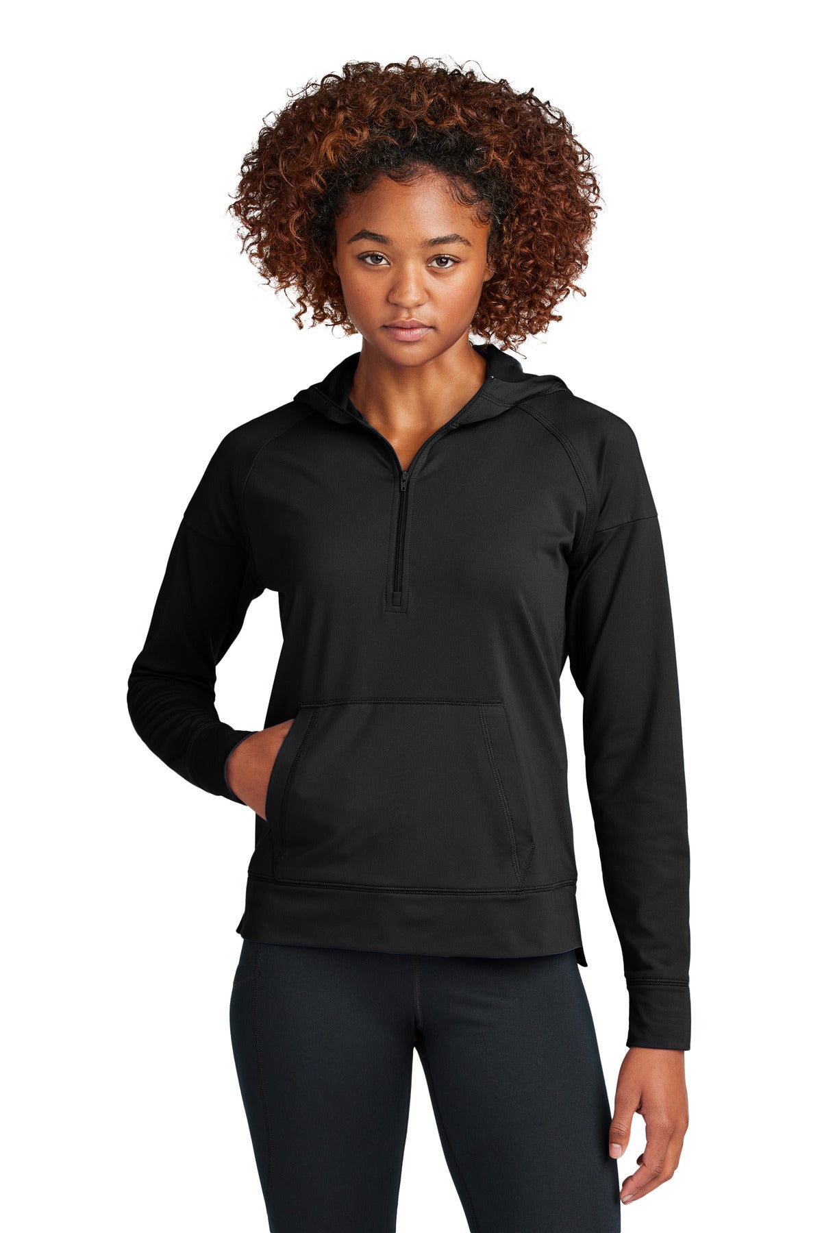 Sport-Tek LST856 Women's Sport-Wick Stretch 1/2-Zip Hoodie With Custom