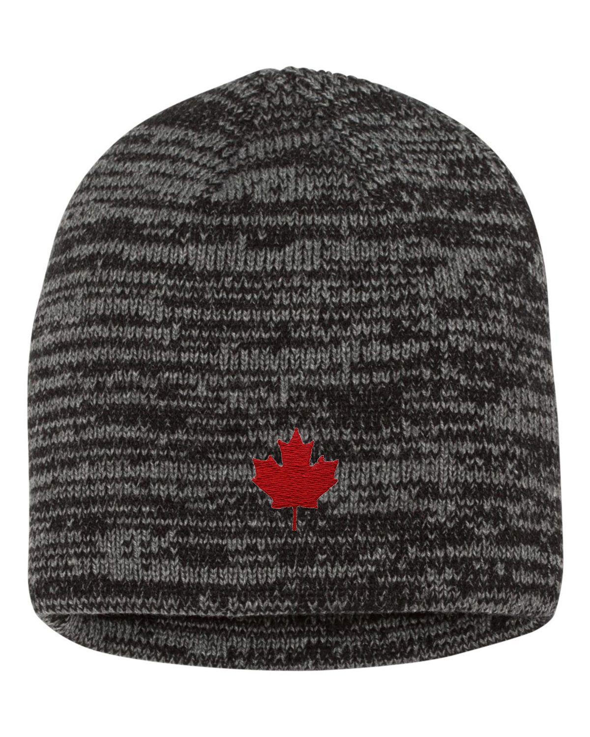 Canada Maple Leaf Embroidered Knit Beanie Cap